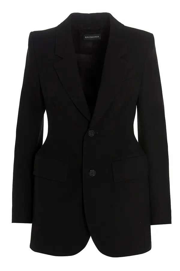 Balenciaga Hourglass Wool Twill Blazer