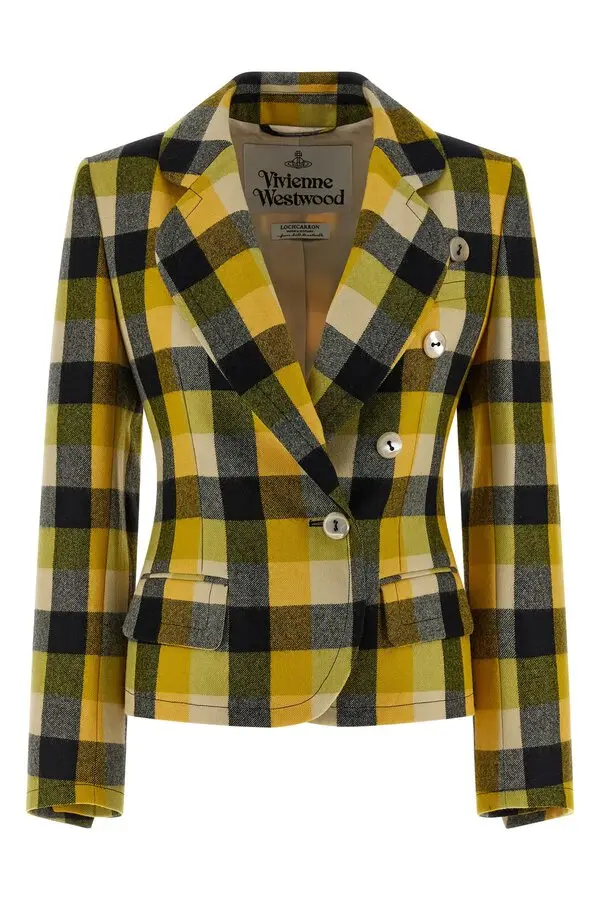 VIVIENNE WESTWOOD Georgia Pixel Check Wool Blazer
