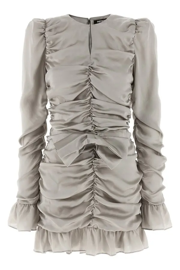 ROTATE BY BIRGER CHRISTENSEN Silk Mini Dress With Bow
