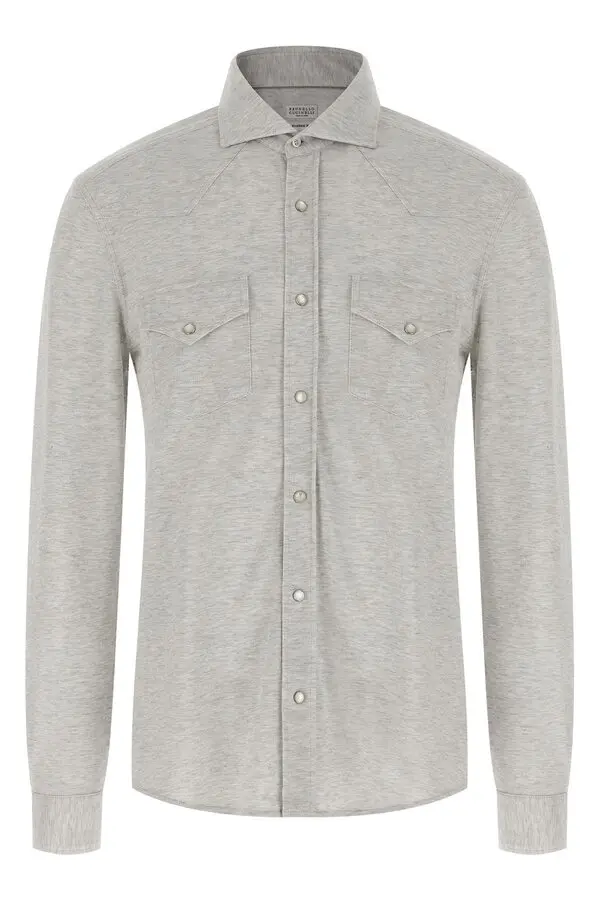 Brunello Cucinelli Piqué Cotton Shirt