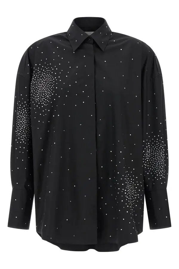 Giuseppe Di Morabito Rhinestone Embellished Cotton Poplin Shirt