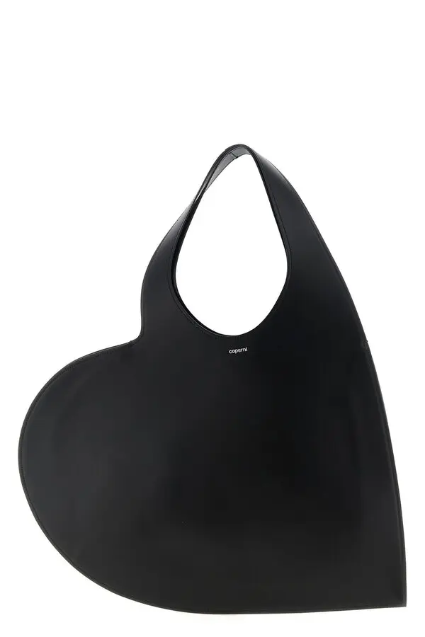 Coperni Double Heart Leather Shoulder Bag - Black