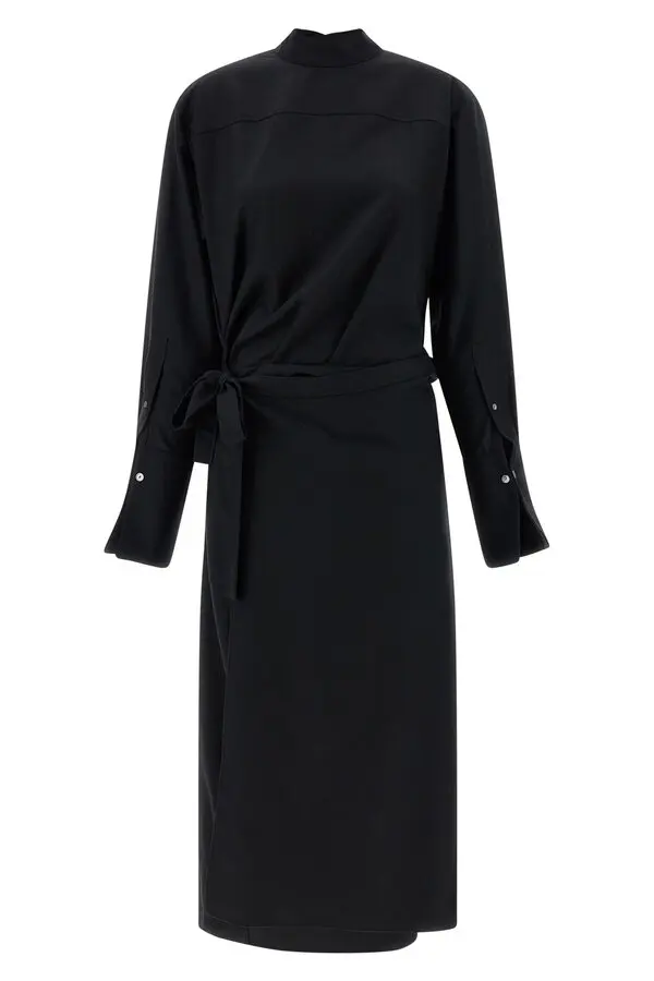 THE ROW Thalassa Virgin Wool Flannel Midi Dress