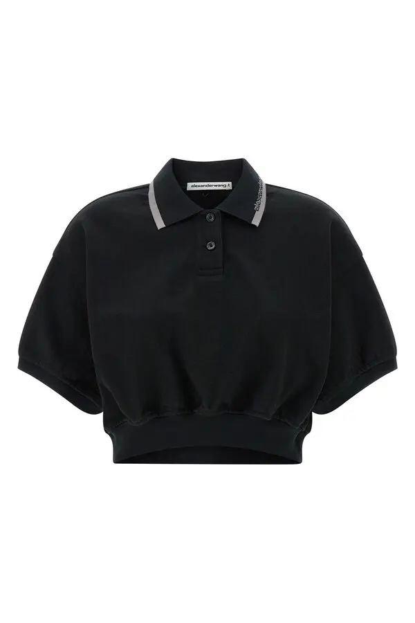 Alexander Wang Intarsia Collar Polo Shirt