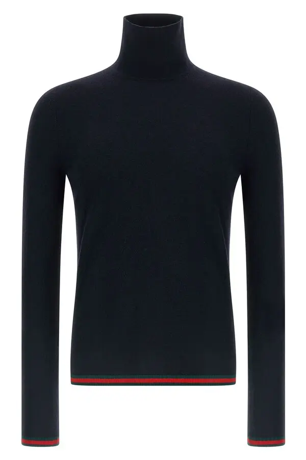 Gucci Web Ribbon Mesh Cashmere Sweater