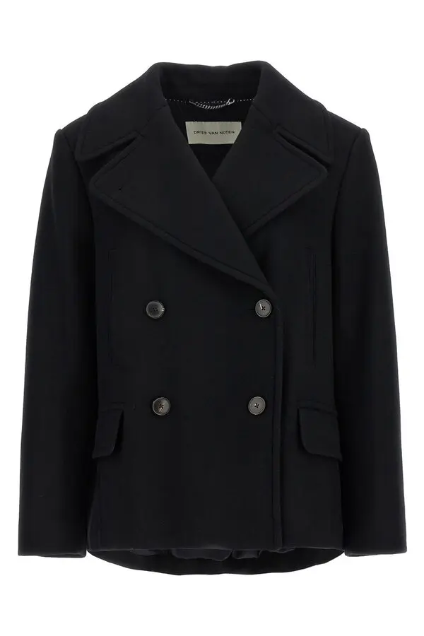 Dries Van Noten Vafel Wool Blend Coat