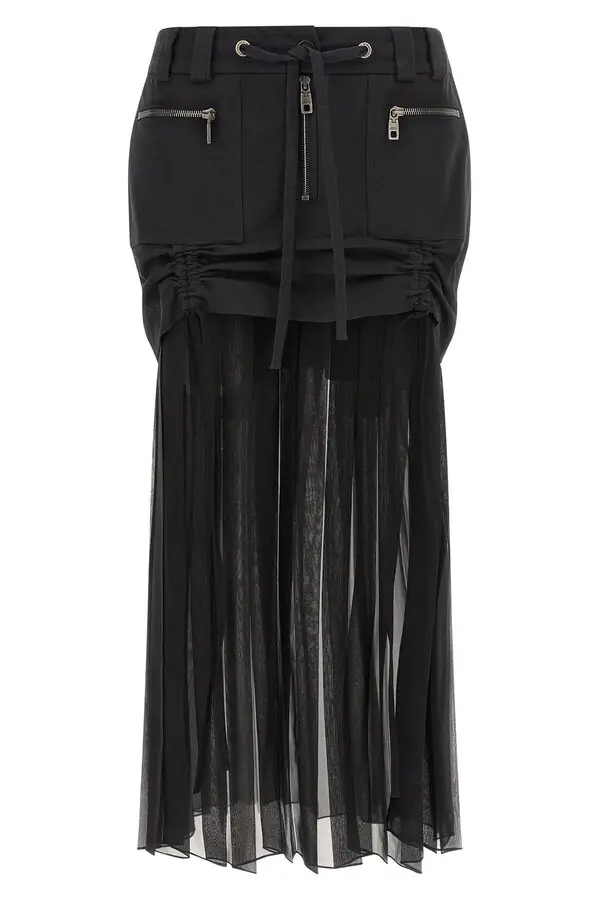 Dolce & Gabbana Twill And Chiffon Skirt