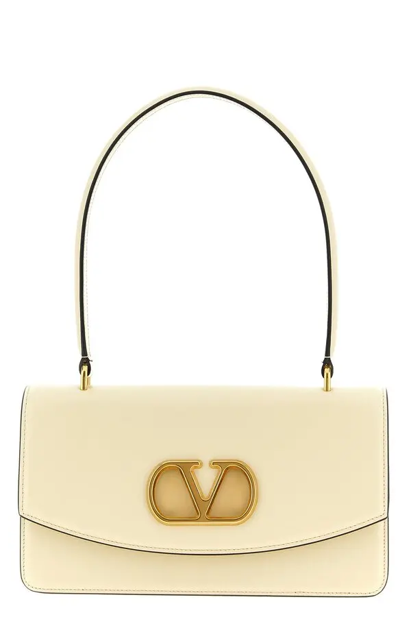 Valentino Garavani Vain Leather Shoulder Bag - White
