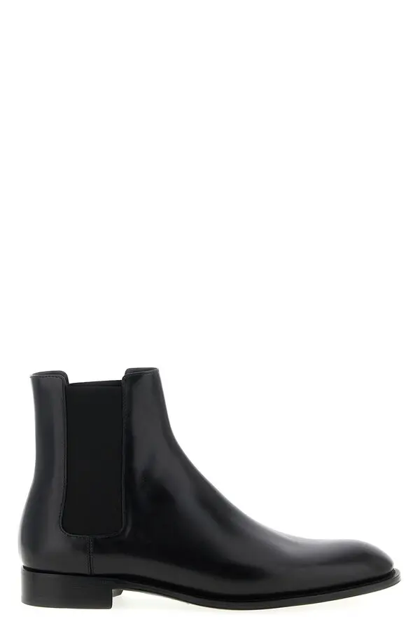 Saint Laurent Adrien Leather Ankle Boots