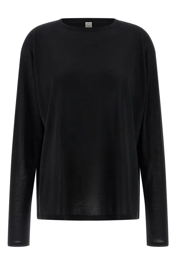 TOTEME Extrafine Wool Blend Sweater - Black