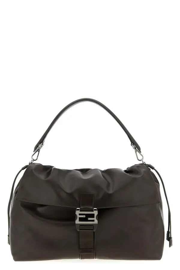 Fendi Flux Maxi Messenger Handbag - Brown
