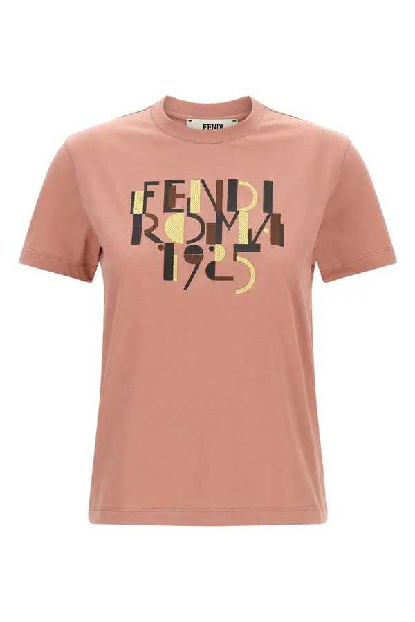 Fendi Cotton Jersey T-shirt Roma 1925