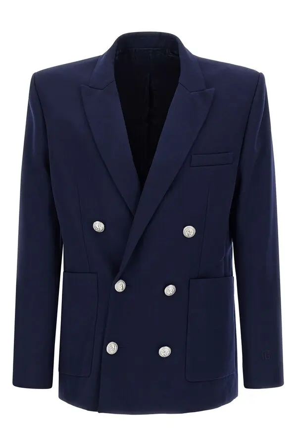 Balmain Grain De Poudre Blazer - Blue