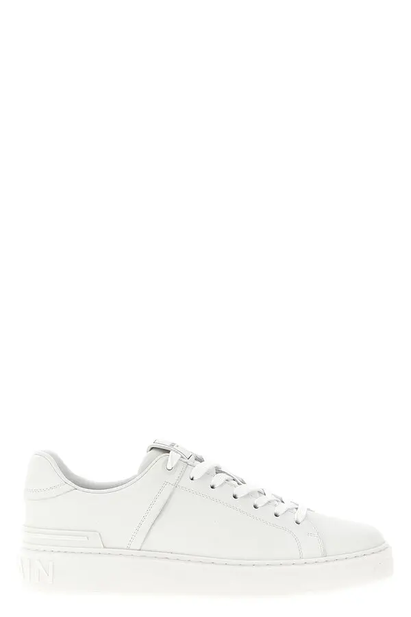 Balmain B-court Calf Leather Sneakers - White