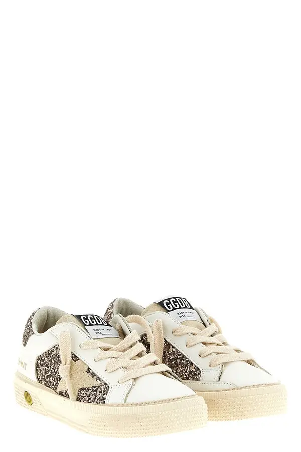 GOLDEN GOOSE May Leather Sneakers - Beige