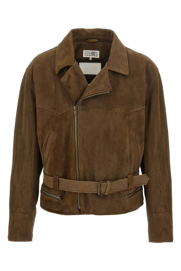 MAISON MARGIELA Suede Biker Jacket