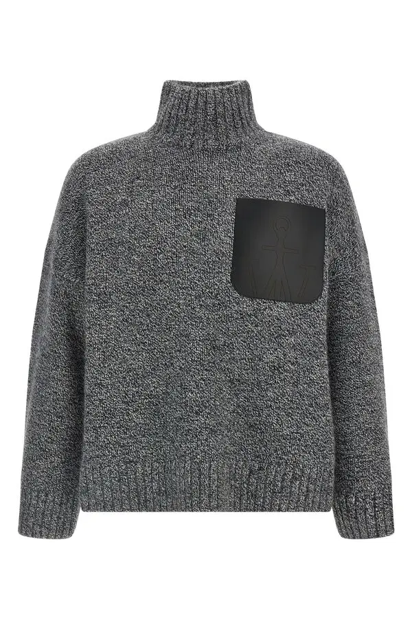 J.W.ANDERSON J. W.anderson 'leather Patch Pocket' Sweater - Gray