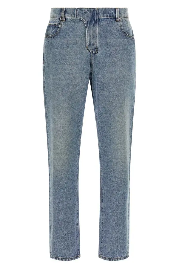 Balmain Stonewashed Cotton Denim Jeans