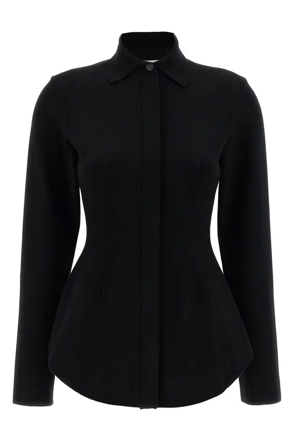 Sportmax Baffo1234 Stretch Viscose Knit Shirt - Black