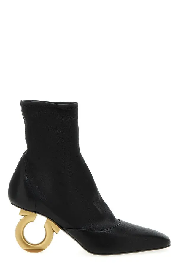 FERRAGAMO Adhar Nappa Ankle Boots - Black