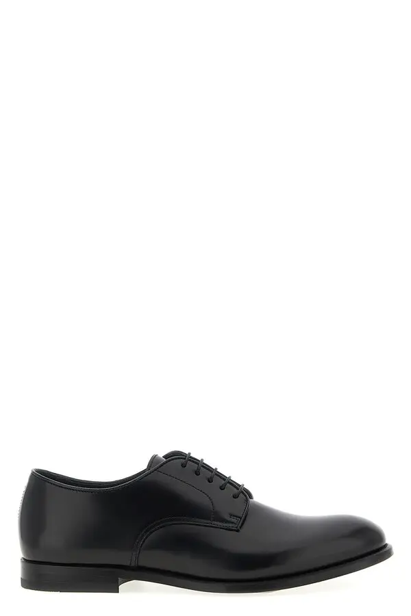 DOUCAL'S 5 Fori Brushed Calfskin Leather Derby Shoes