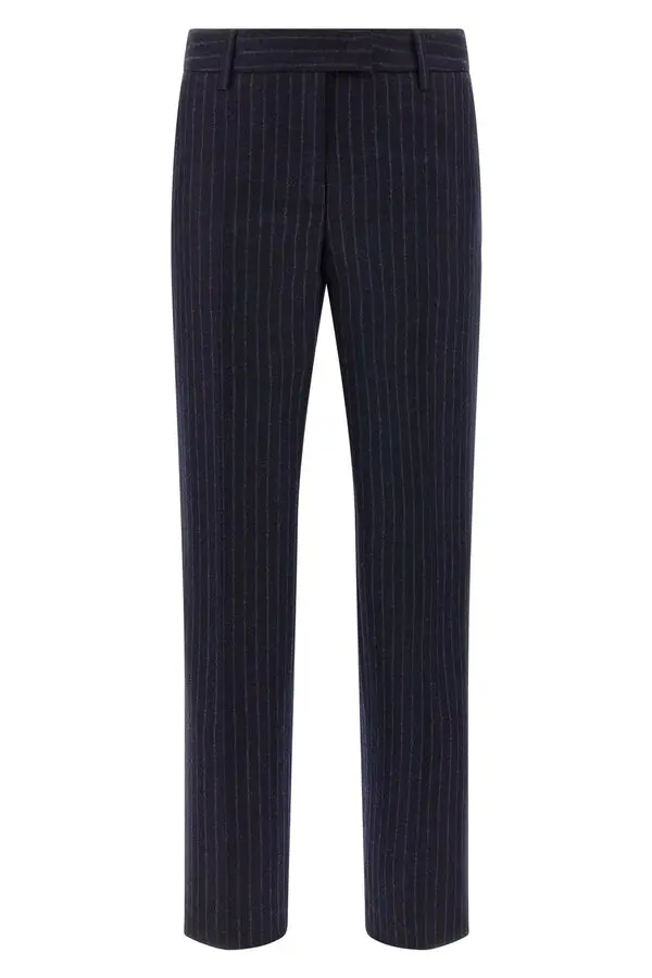 Alberto Biani Franca Pinstripe Wool Pants