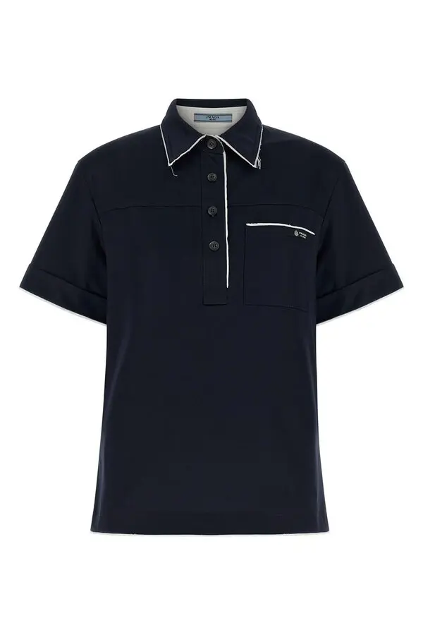 Prada Double-layer Cotton Polo Shirt