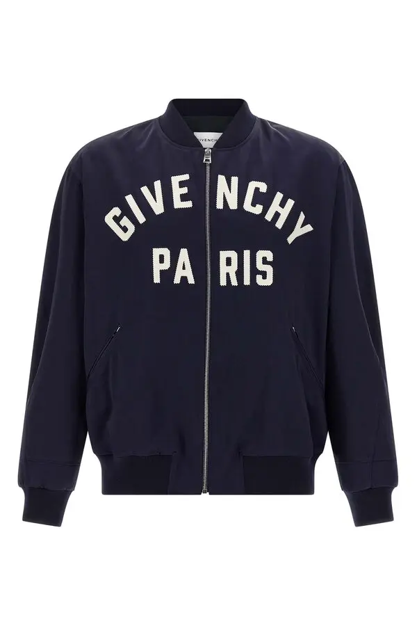 Givenchy Logo Bomber Jacket - Blue
