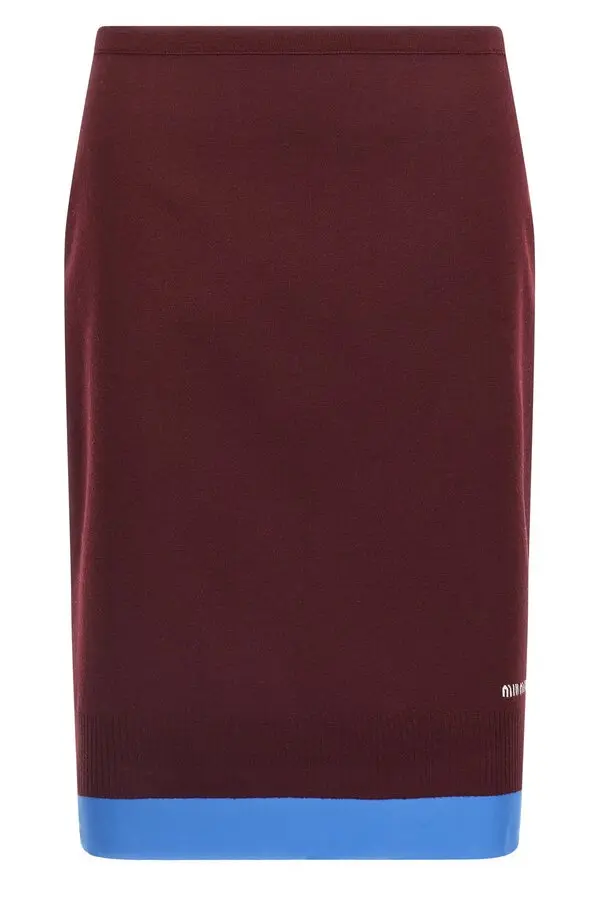 Miu Miu Double Layer Skirt - Bordeaux
