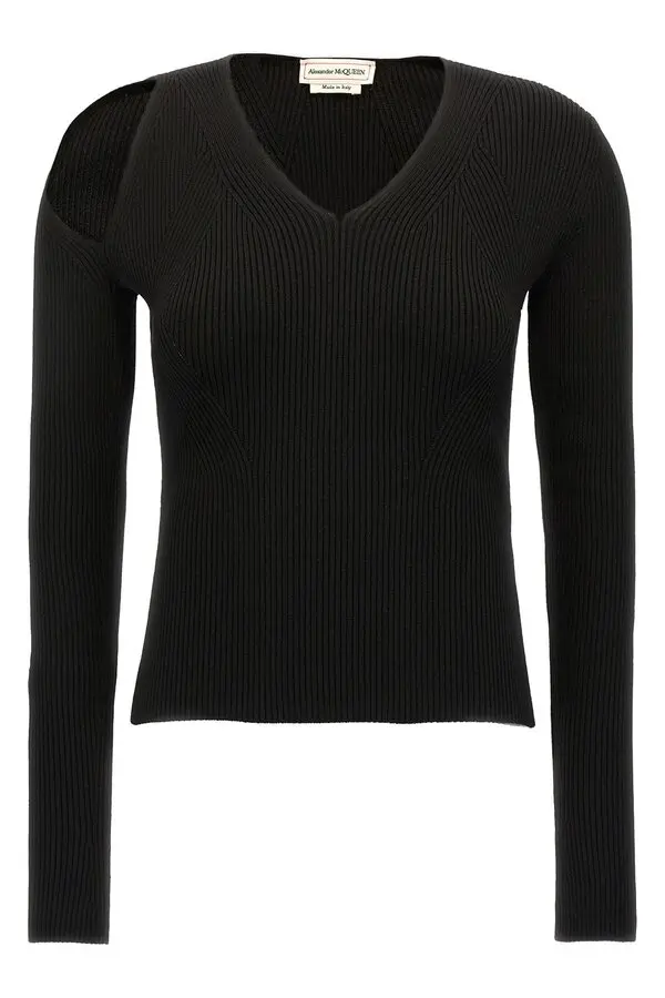 Alexander McQueen Cut-out Sweater - Black
