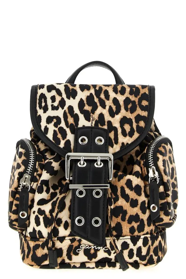 GANNI Animalier Bucky Backpack - Brown