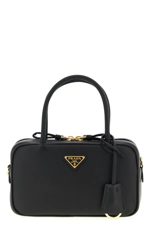 Prada Bauletto Leather Handbag - Black