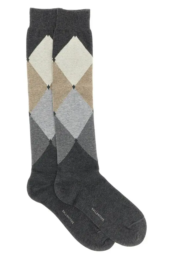 BALLANTYNE Diamond-shaped Stockings - Gray