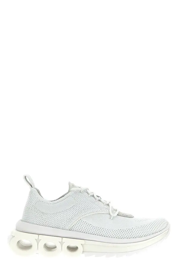 FERRAGAMO Mina Synthetic Knit Sneakers - White