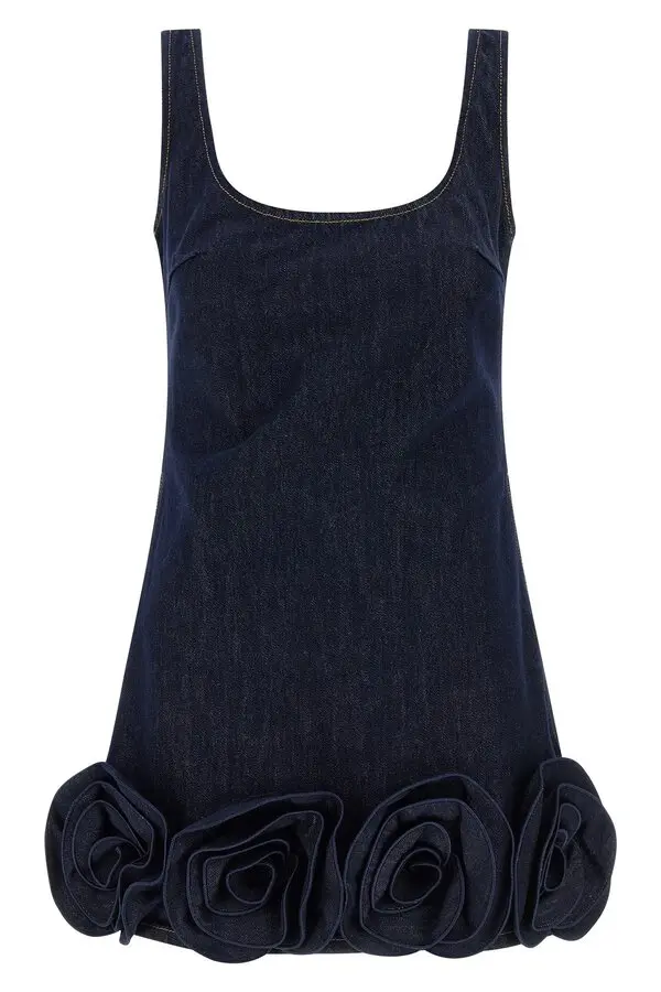SELF-PORTRAIT Denim 3d Flower Mini Dress