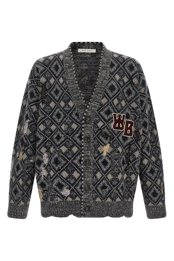 WALES BONNER Sibling Merino Wool Cardigan