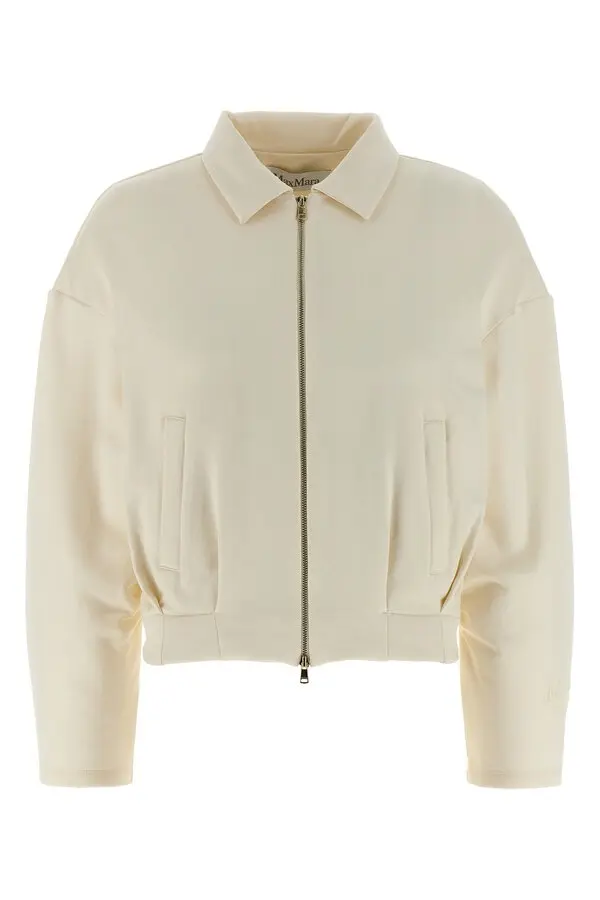 Max Mara Argenta Silk And Cotton Cropped Sweatshirt