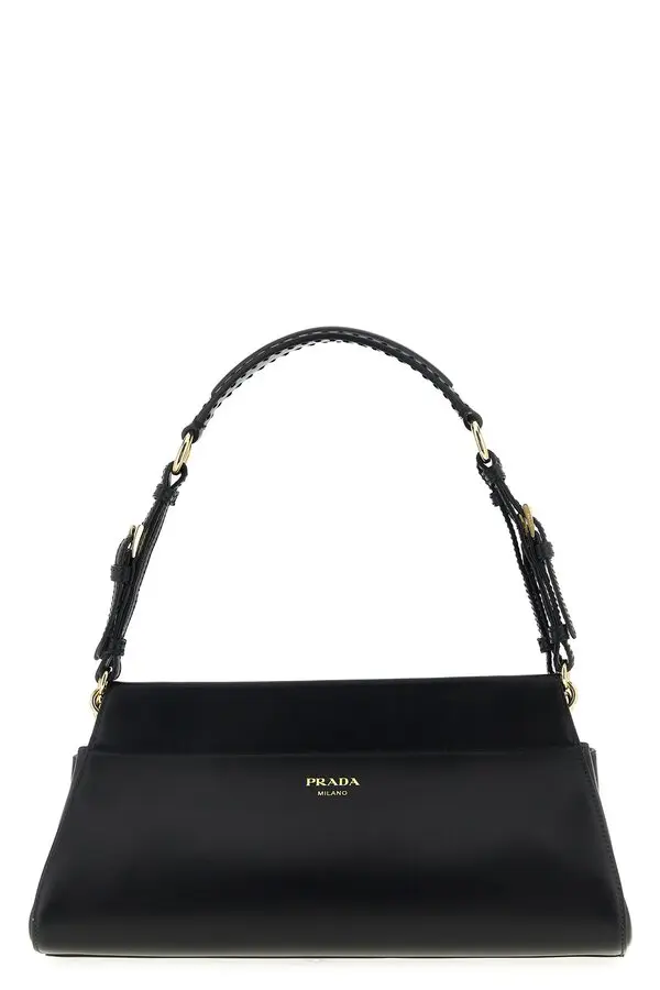 Prada Nappa Leather Shoulder Bag - Black