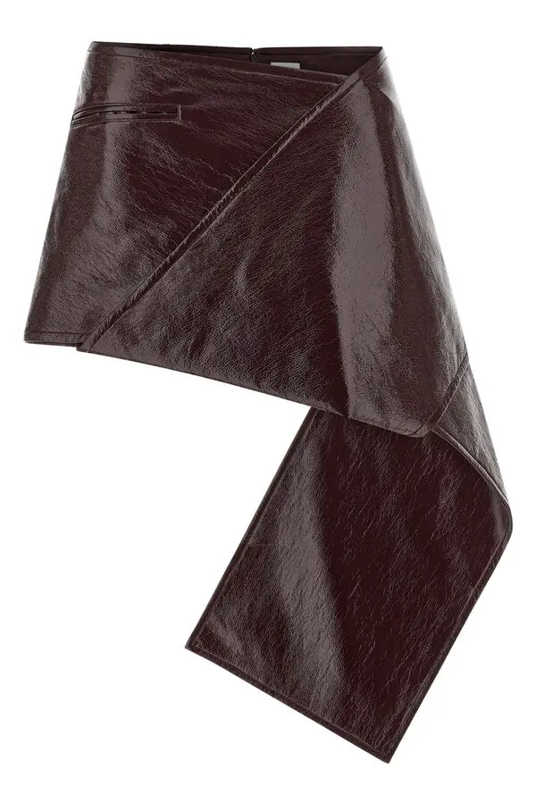 COURREGES Fold Vinyl Mini' Skirt - Bordeaux