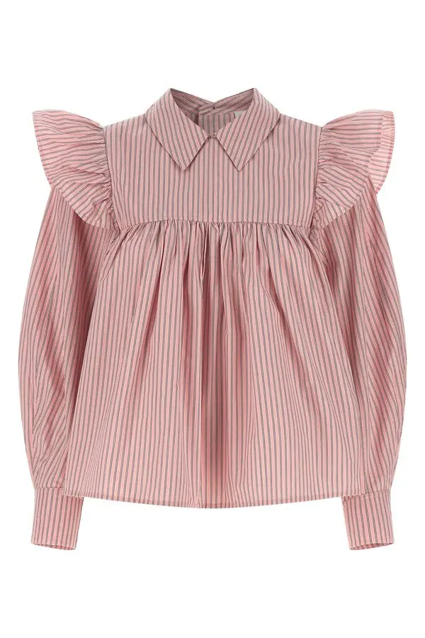 GANNI Striped Blouse