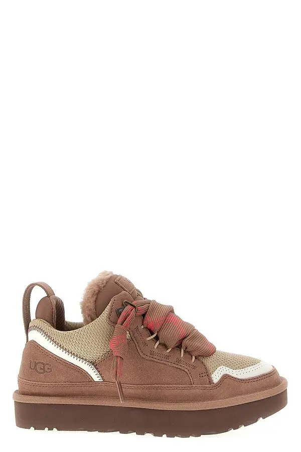 UGG Lowmel Suede And Woven Canvas Sneakers - Pink