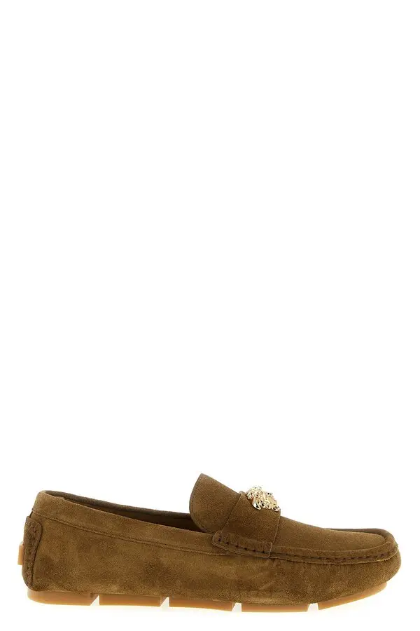 Versace La Medusa Suede Driver Loafers