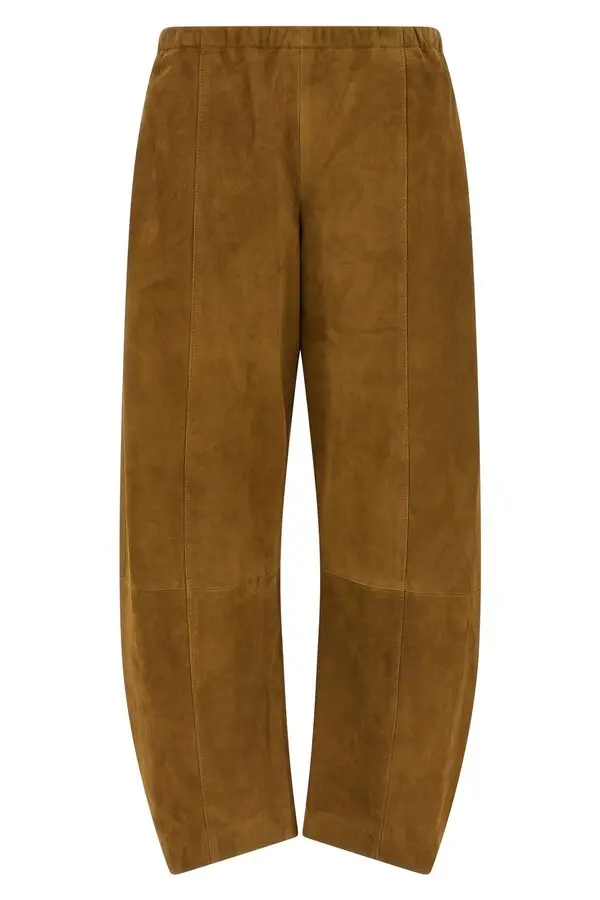 Khaite Clover Suede Pants - Brown