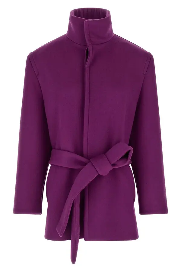 Saint Laurent Double-face Wool Coat - Purple