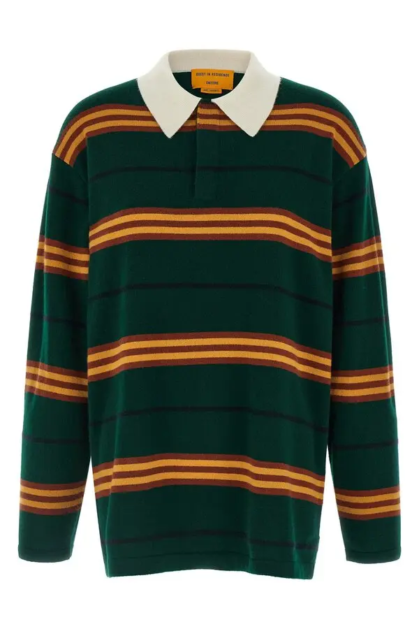 Guest In Residence Striped Cashmere Polo Shirt