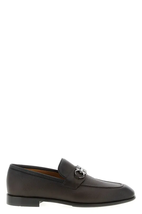 FERRAGAMO Foster Hammered Calf Leather Loafers