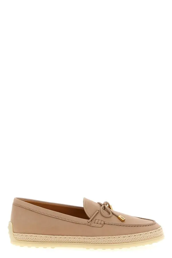 TOD'S Gomma Rafia 92k Suede Loafers - Pink