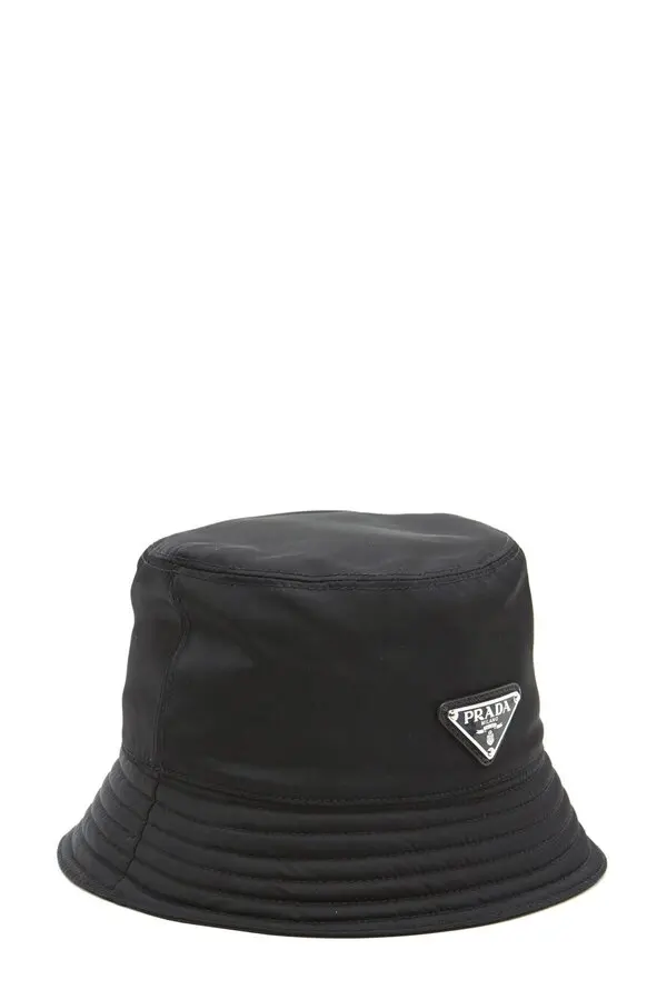 Prada Logo Bucket Hat - Black