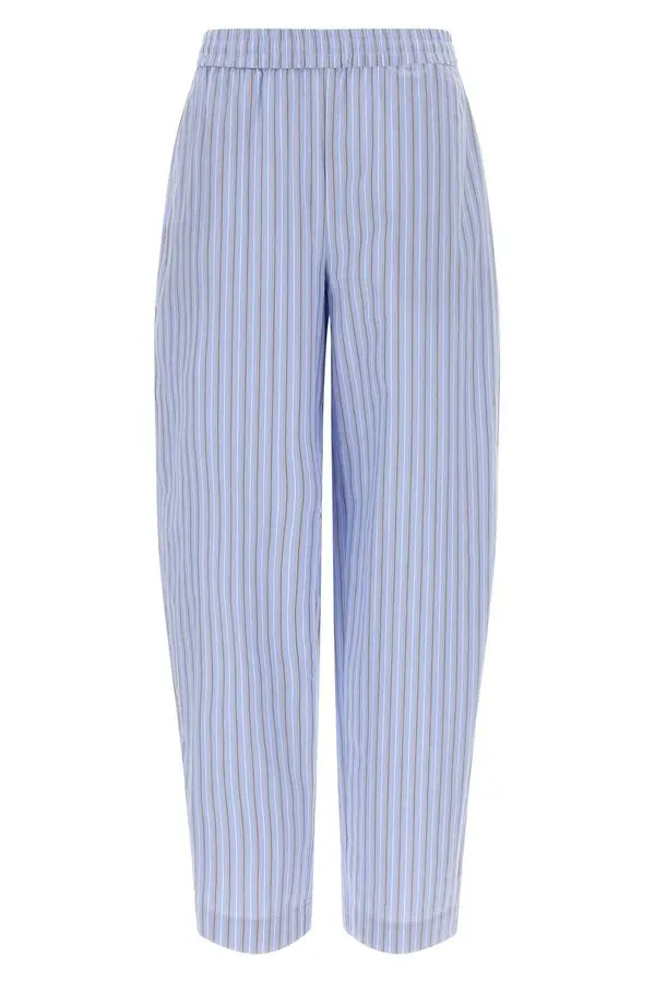 ROTATE BY BIRGER CHRISTENSEN Poplin Tapered Trousers - Light Blue