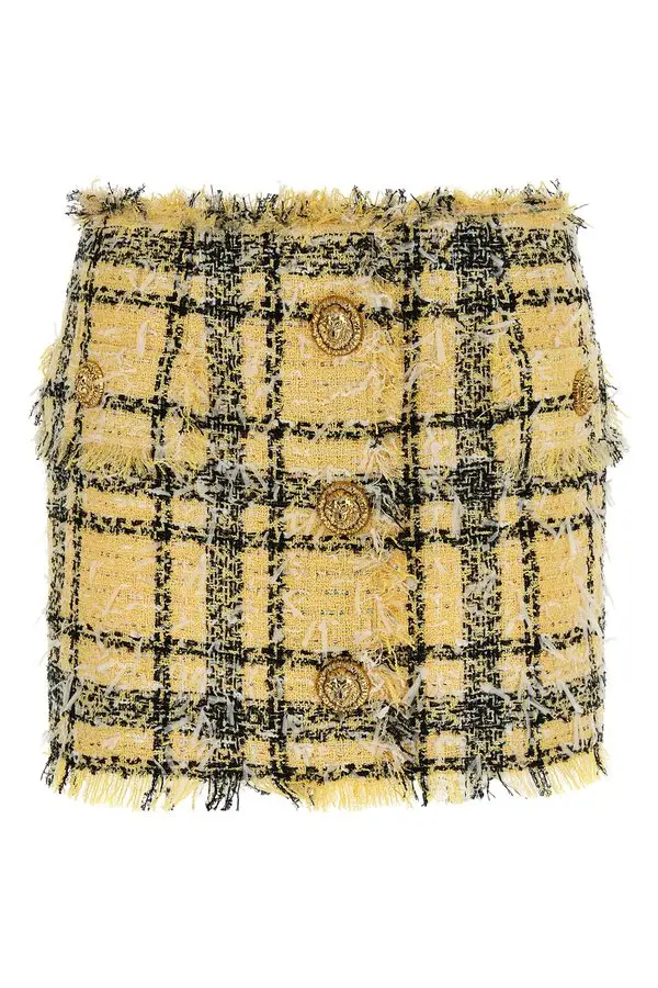 Balmain Lurex Tweed Mini Skirt